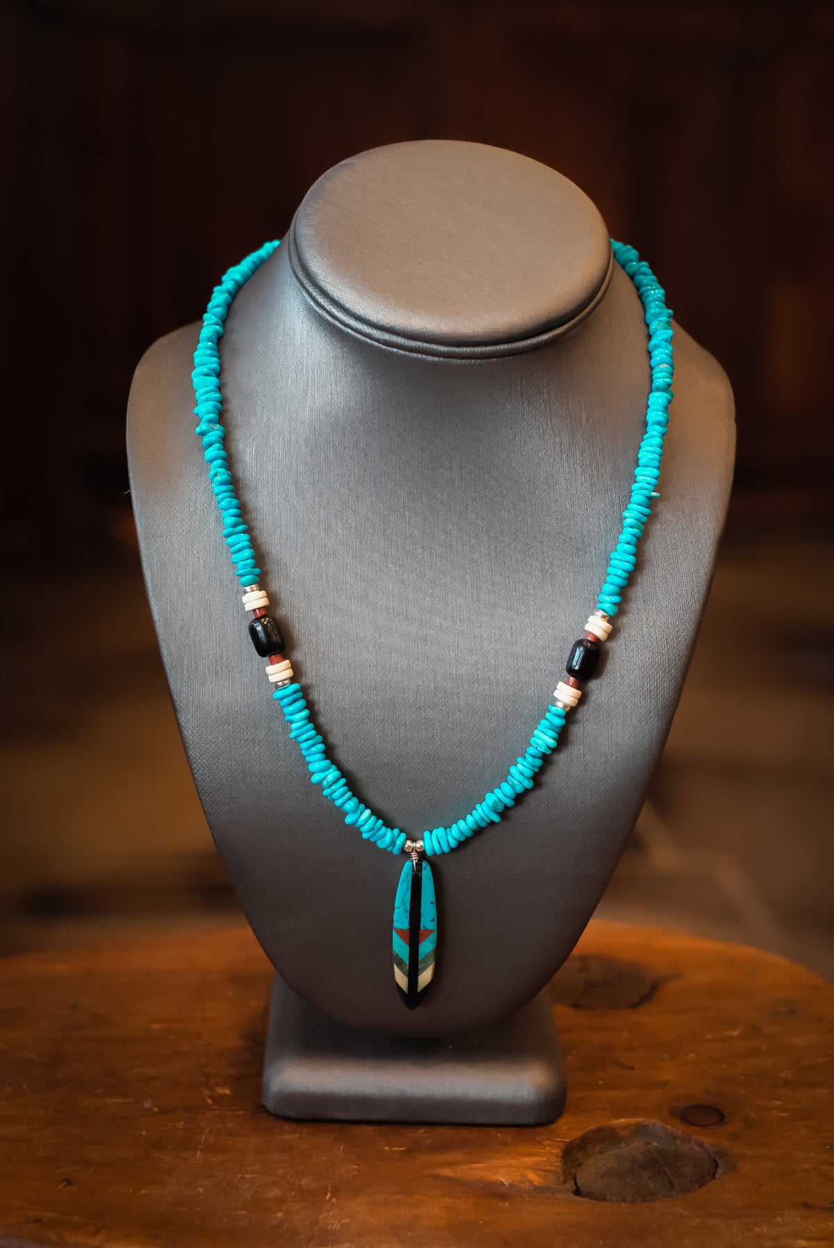 19 1/2" SS Sleeping Beauty Turq, Jade, Pipestone, Ivorite & Rudy Coriz